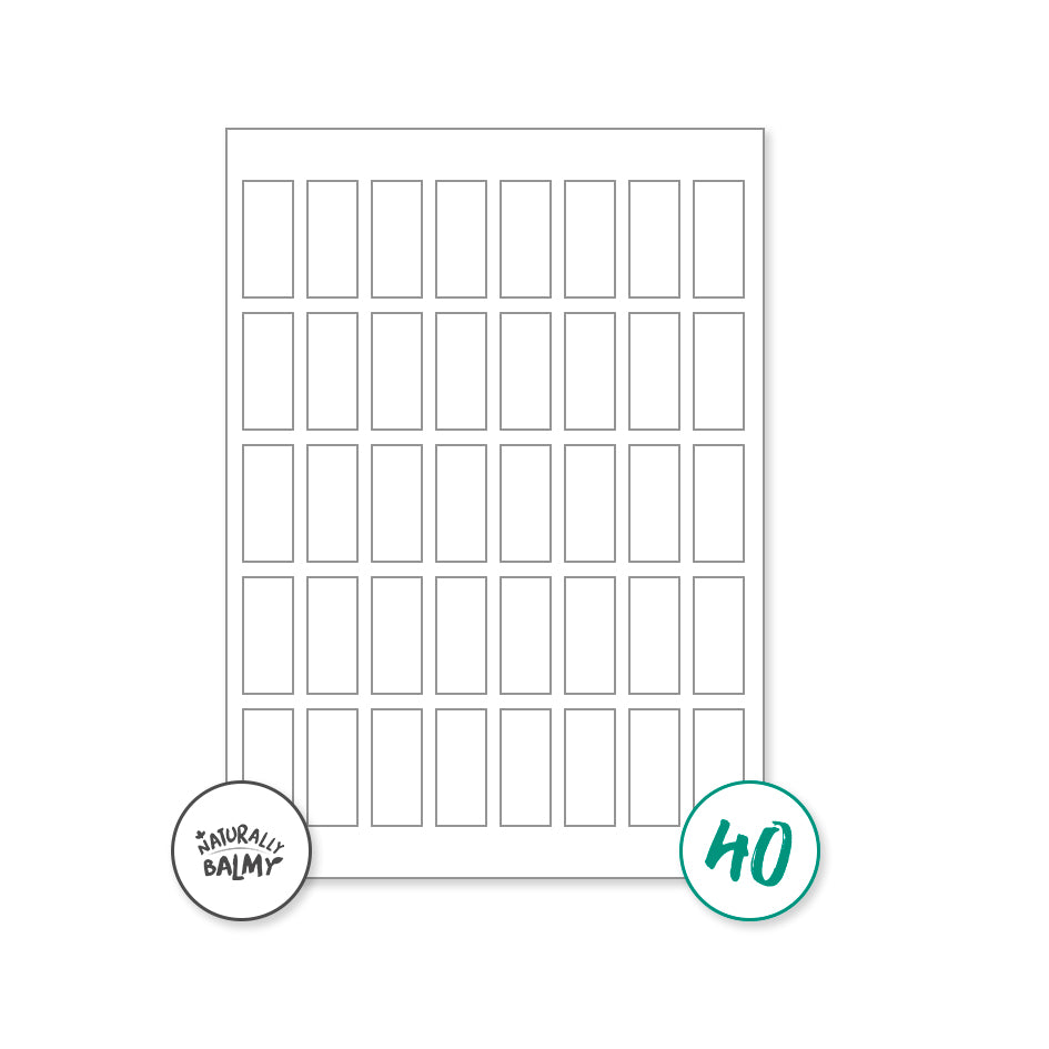 Matt White Rectangular Labels (21.5mm x 47mm) — Naturally Balmy